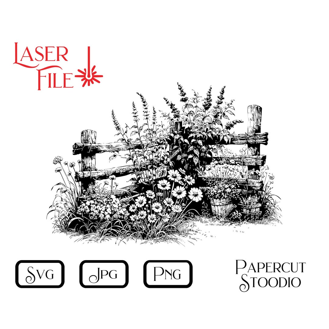 Laser Engrave File, Country Fence 1 Svg, Country Digital Download for ...