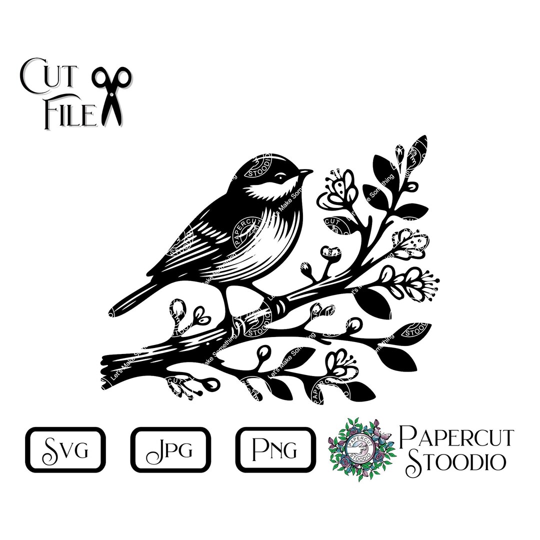 Spring Bird on Branch Svg, Cricut Cut File for Spring Kids Flower Mugs ...