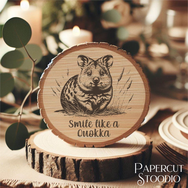 Happy Quokka SVG, Laser Engrave File, Glowforge Lightburn (digital ...