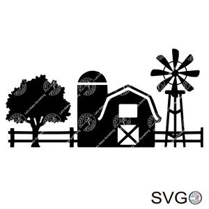 Farm Scene SVG, Cricut Digital Download Gift Shirt Sign Sticker Mug ...