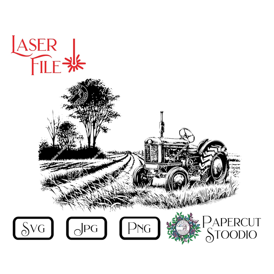 Laser Engrave File, Old Tractor Svg, Instant Digital Download for Laser ...