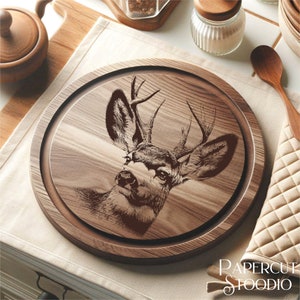 Laser Engrave File, Mule Deer Head SVG, Lightburn Glowforge Signs ...