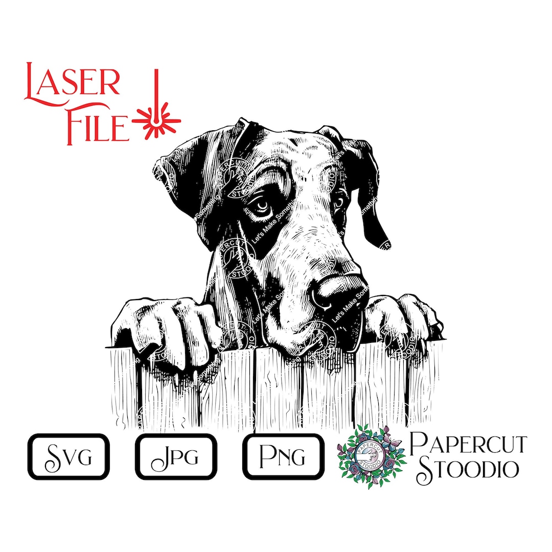 Great Dane Dog Peek SVG, Laser Engrave File (digital Download) - Etsy