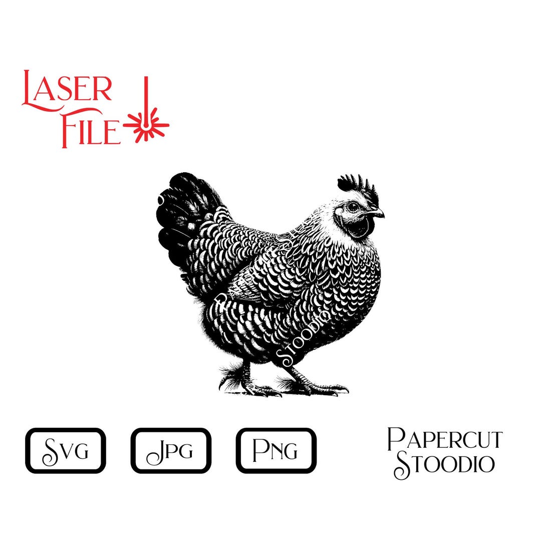 Laser Engrave File, Chicken SVG, Lightburn Glowforge Woodworking for ...