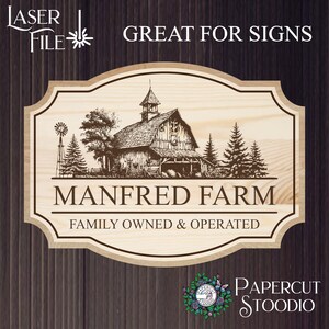 Laser Engrave File, Barn Monogram SVG, Lightburn Glowforge Wood Burn ...