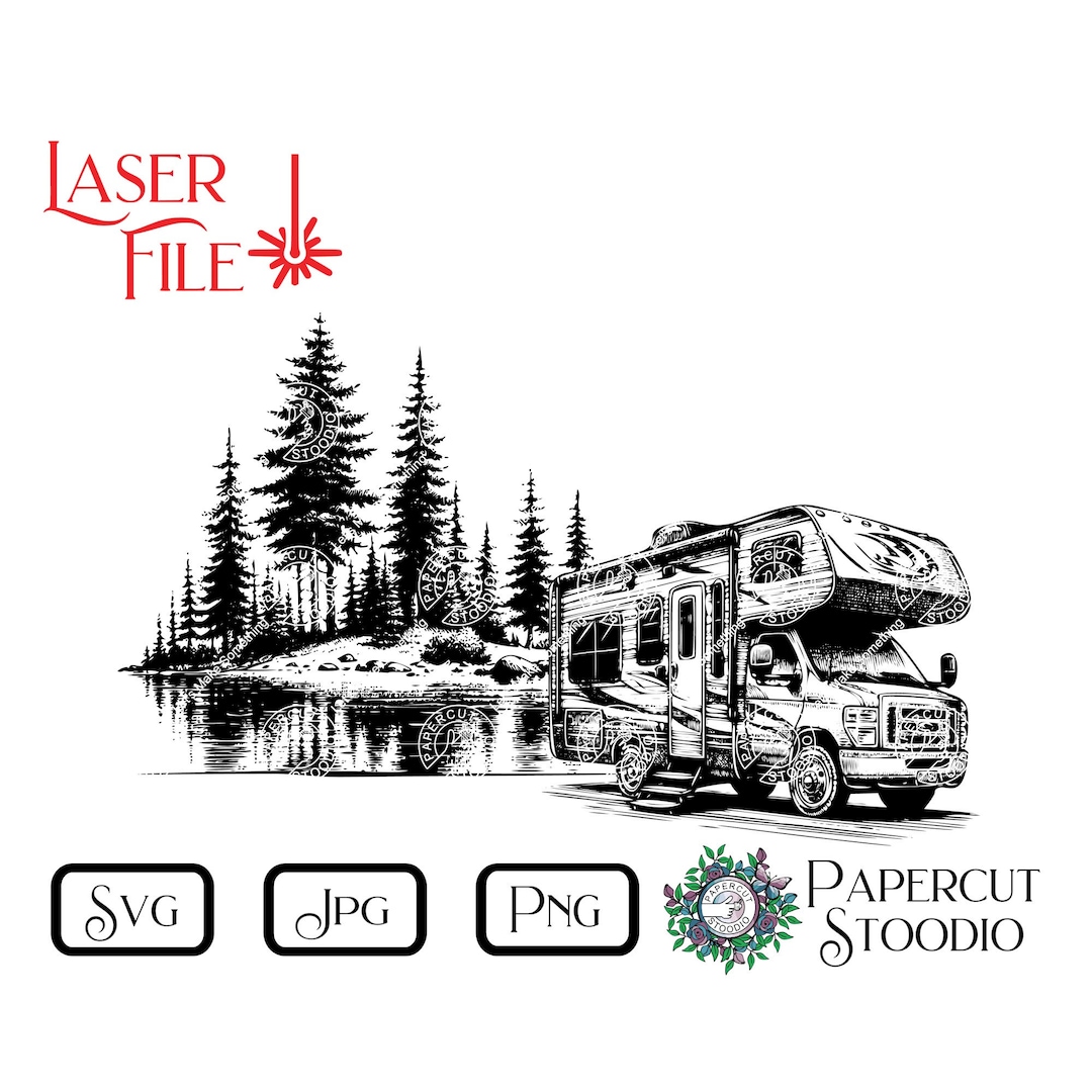 Laser Engrave File, RV Camper SVG, Lightburn Glowforge Wood Burn ...
