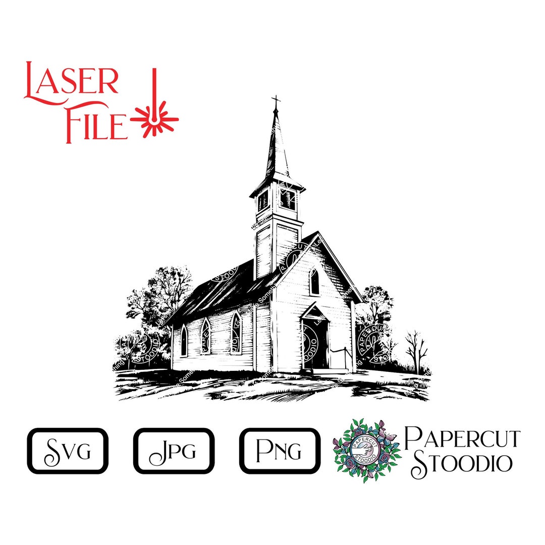 Laser Engrave File Wood Church Svg, Charcuterie Board Cutting Board ...