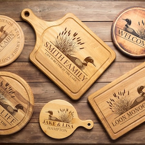 Laser Engrave File, Loon Monogram, SVG, Lightburn Glowforge Wood Burn ...