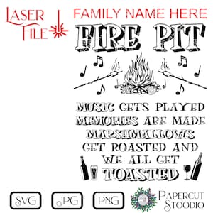 Laser Engrave File Fire Pit Svg, Png Jpg Digital Download Fire ...