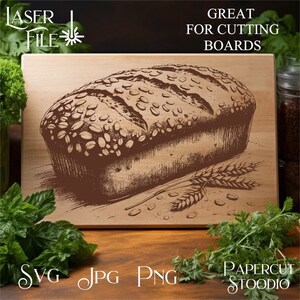 Laser Engrave File, Oat Bread SVG, for Kitchen Farm Lightburn Glowforge ...
