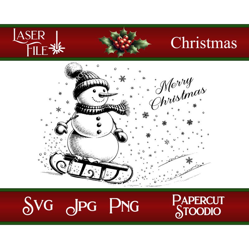 Snowman Wooden Sled - Etsy