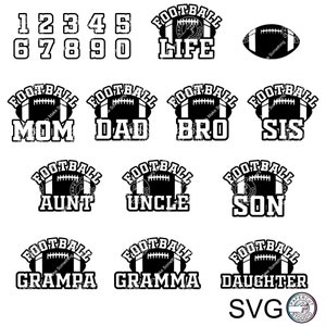 Football Family Bundle SVG, Cricut, Silhouette, Football, Family, T ...