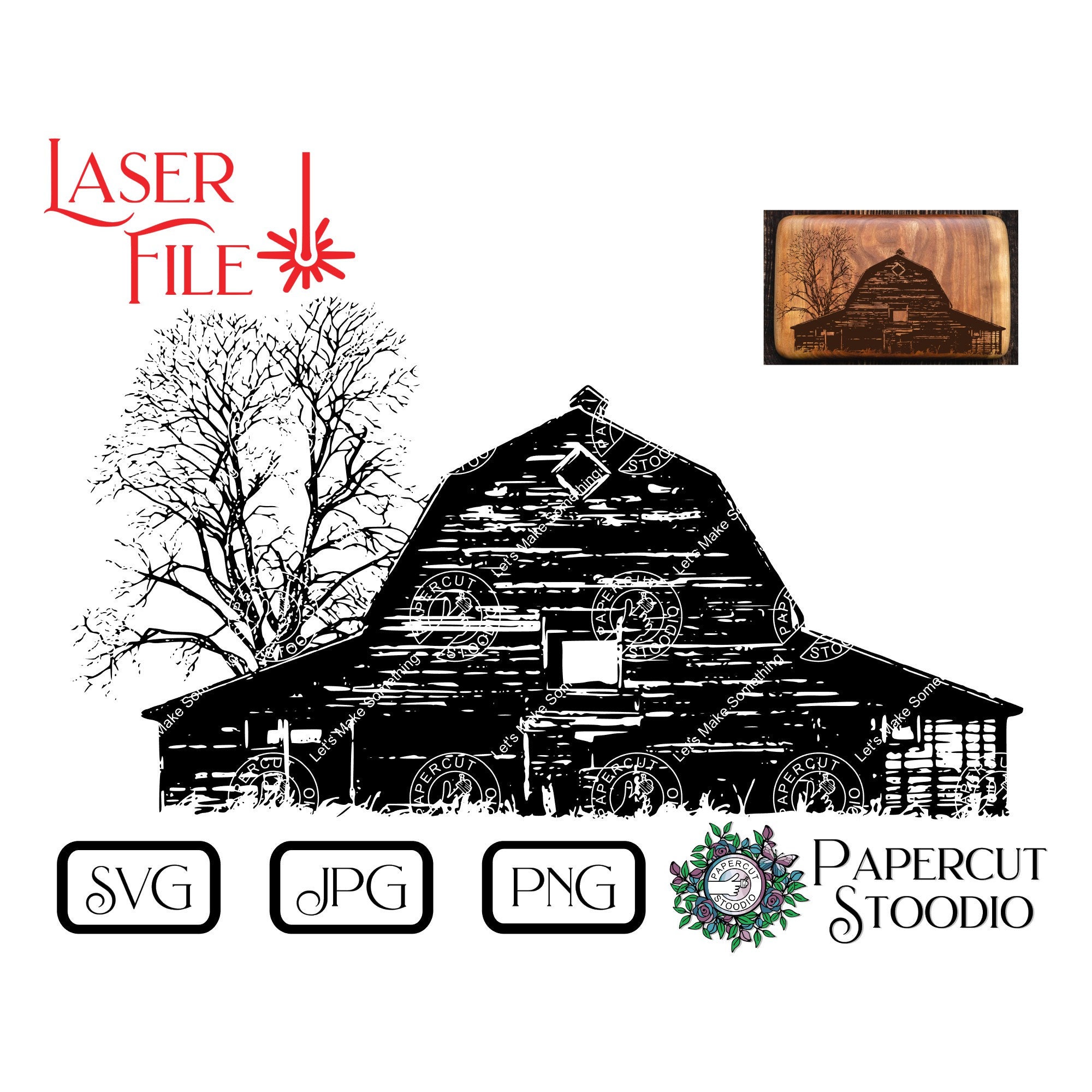 Laser Engrave File Old Barn Svg Farm Family Digital Download Cutting ...