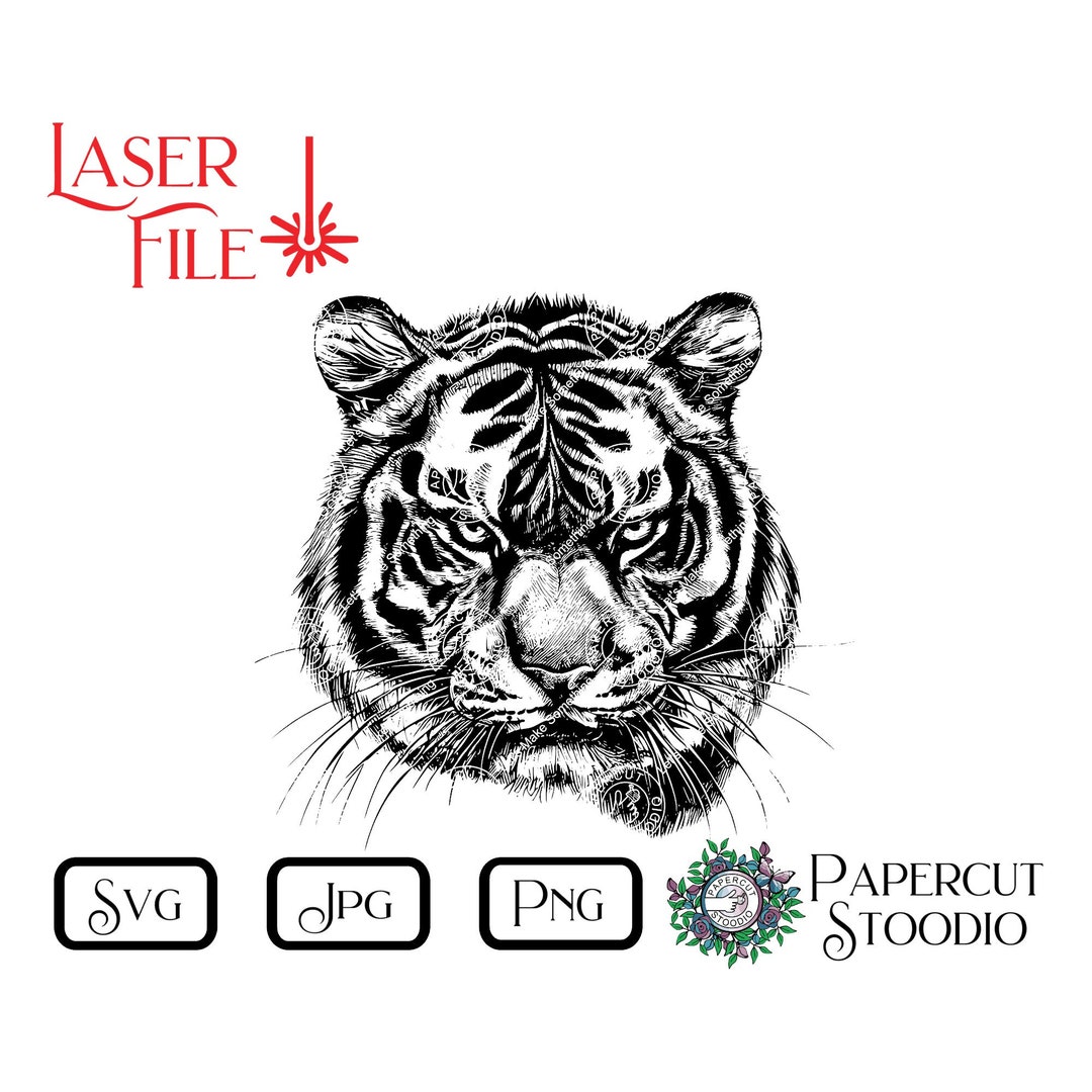 Tiger Stare Laser Engrave File, Jungle Cat SVG (digital Download) - Etsy
