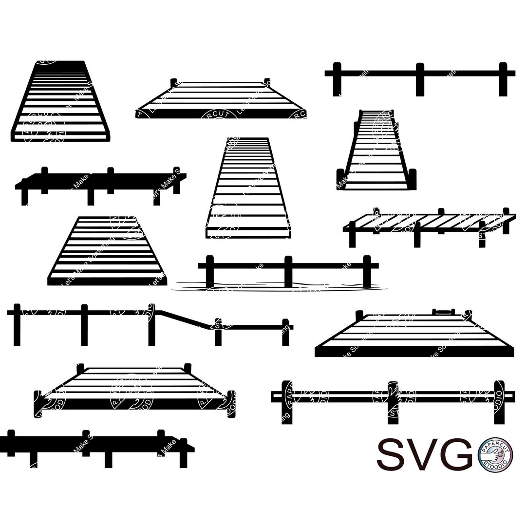 Dock Bundle Svg, Lake Wharf Cottage Instant Download for DIY Crafts ...