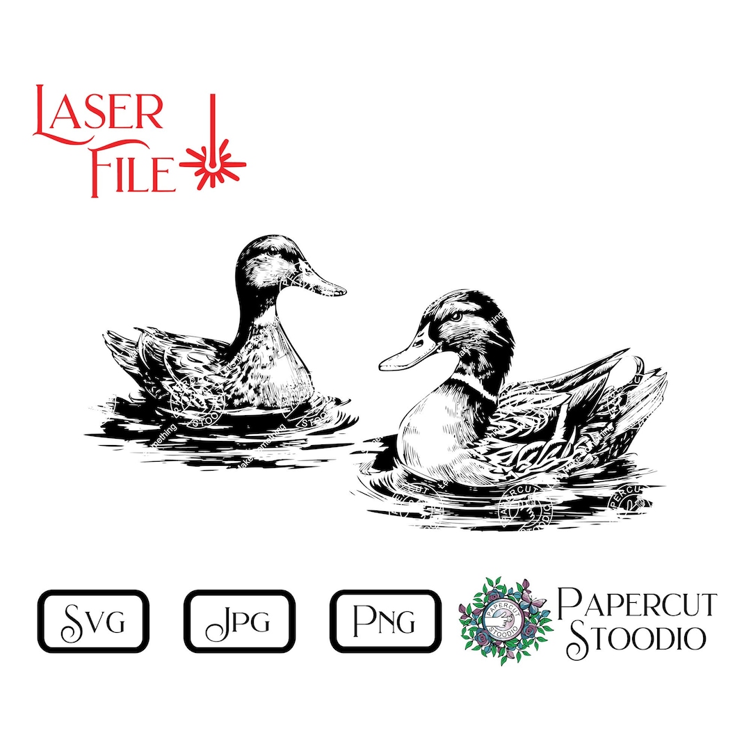 Laser Engrave File, Ducks SVG, Lightburn Glowforge Wood Burn Lake Life ...