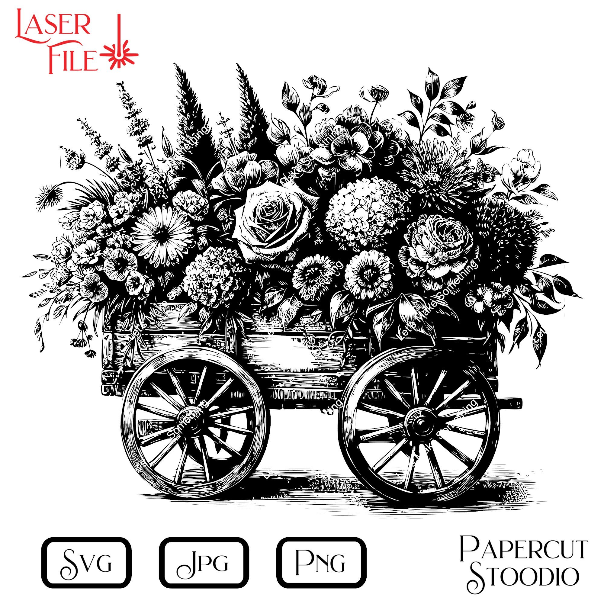 Flower Cart Laser Engrave File, SVG PNG JPG (digital Download) - Etsy