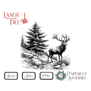 Laser Engrave File, Stag Svg, Digital Download for Laser Engraving ...