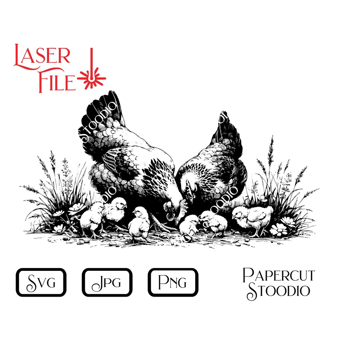 Laser Engrave File, Chicken Forage, SVG, Instant Digital Download for ...
