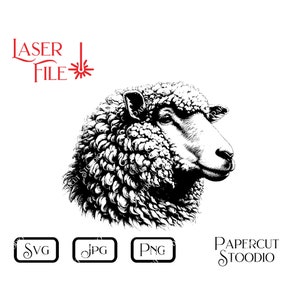 Laser Engrave File, Romney Sheep Head Svg, Digital Download for Laser ...