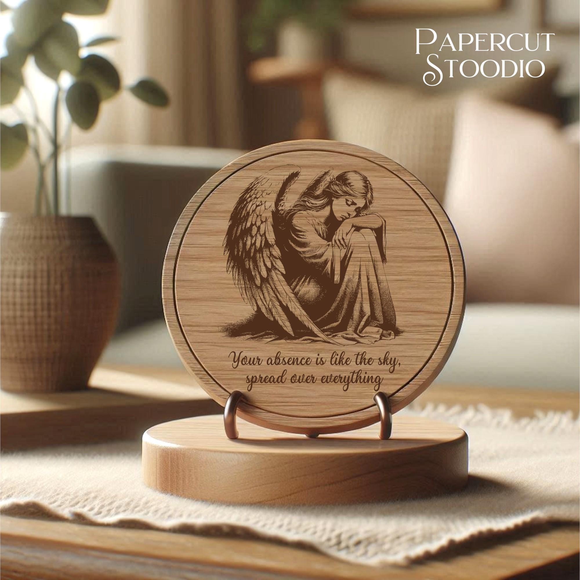 Mourning Angel Laser Engrave File, Remembrance SVG PNG JPG (digital ...
