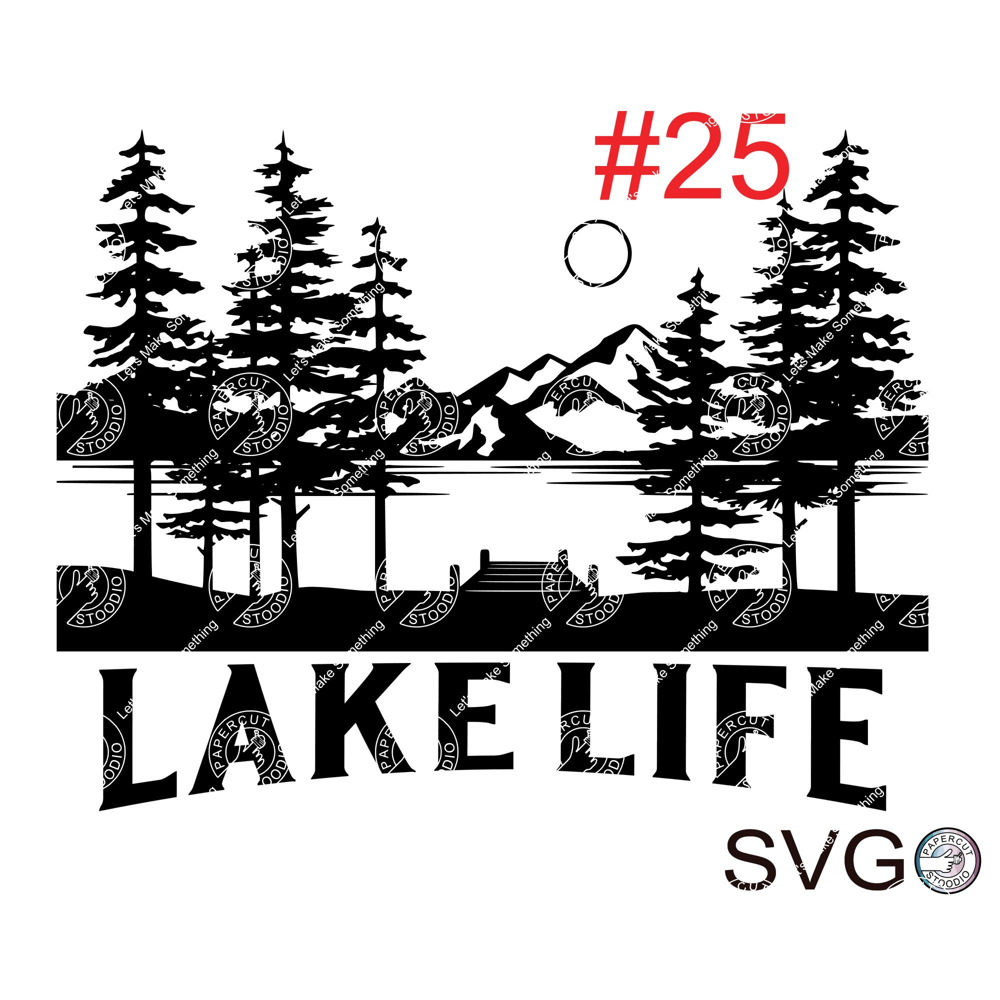 Lake Dock Mountains Svg Lake Scene Forest Camp Cabin Lake - Etsy