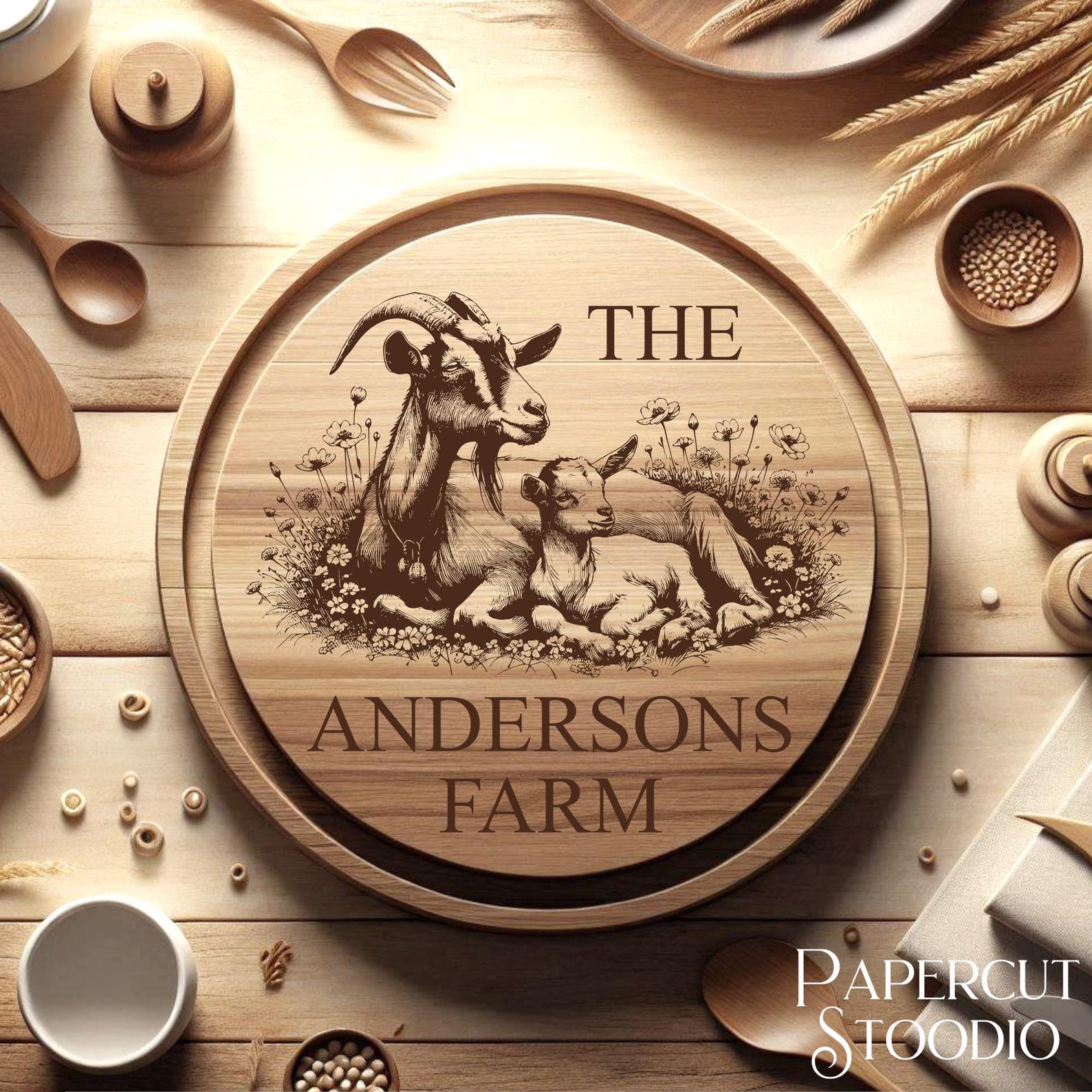 Laser Engrave File, Goat With Kid Svg, Digital Download Farm ...