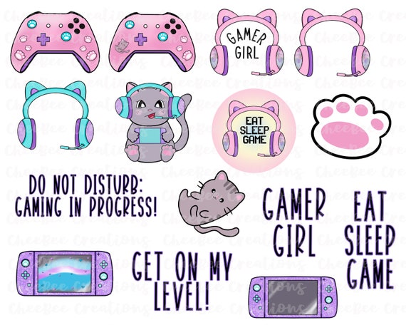 Kawaii Kitty Gamer PNG Clipart Girl Gamer Gaming Video - Etsy UK