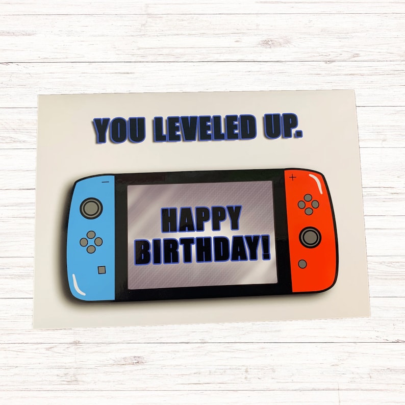 You Leveled up Switch Birthday Card - Etsy