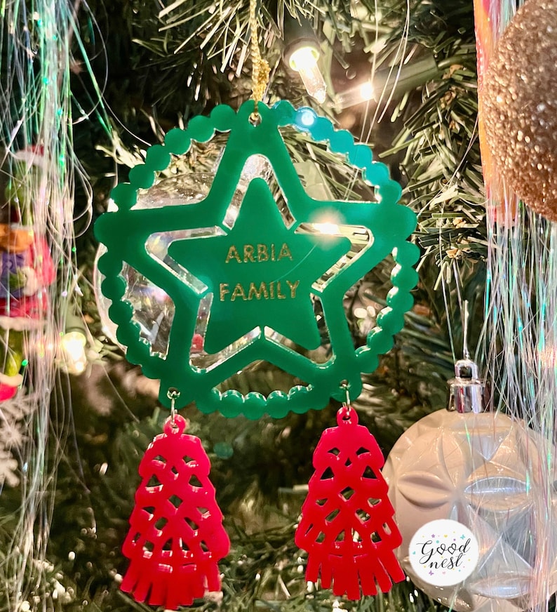 Filipino Parol Ornament Green Red Acrylic, Philippines Parol, Filipino ...