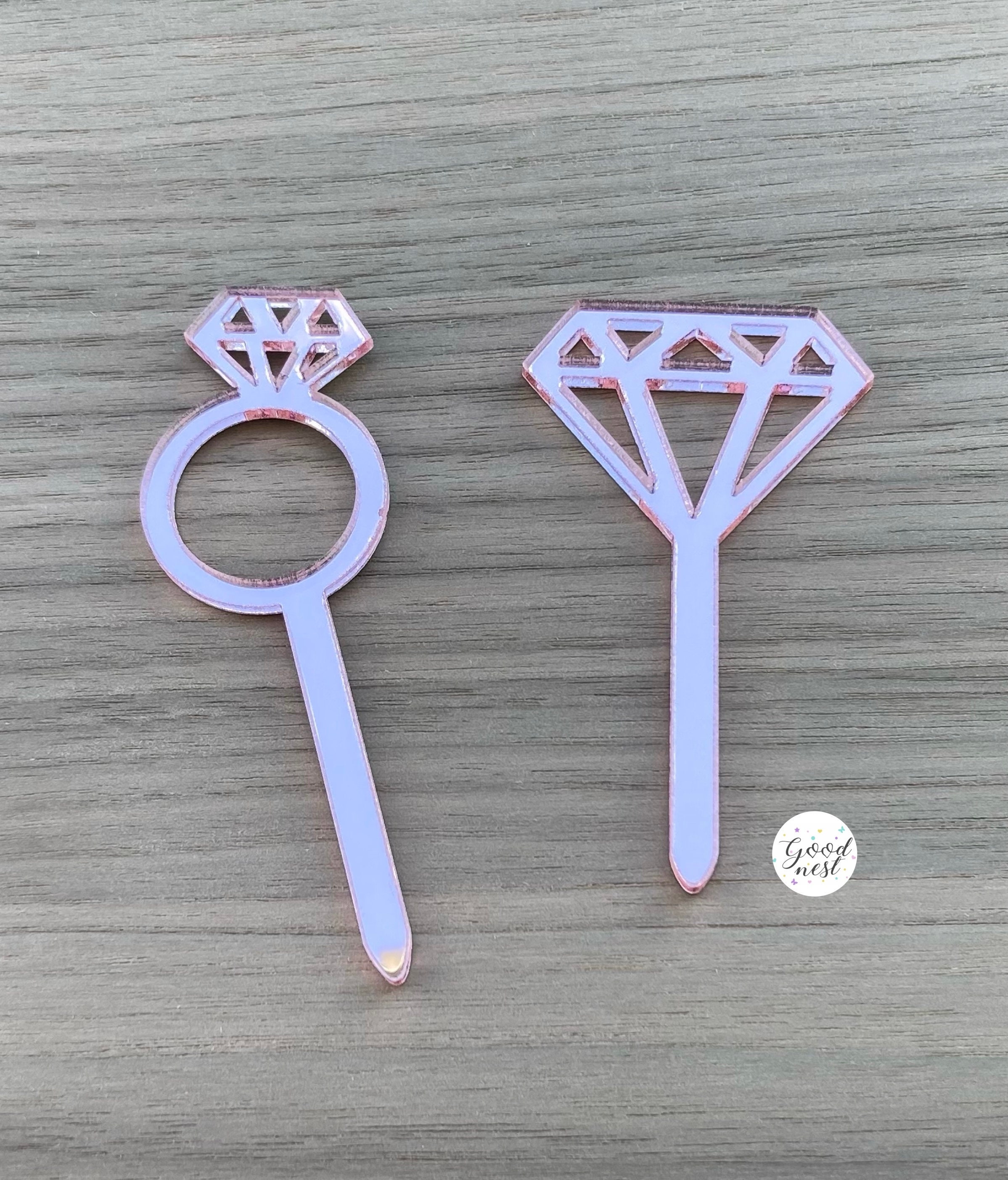 Acrylic Diamond Cupcake Topper Set of 6 or 12 Diamond Topper - Etsy