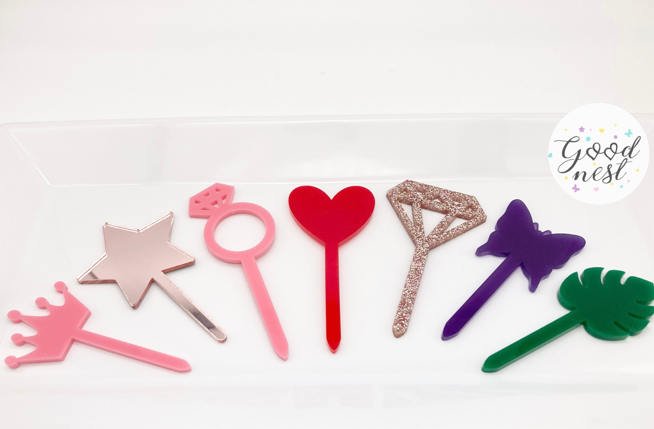 Acrylic Diamond Cupcake Topper Set of 6 or 12 Diamond Topper - Etsy