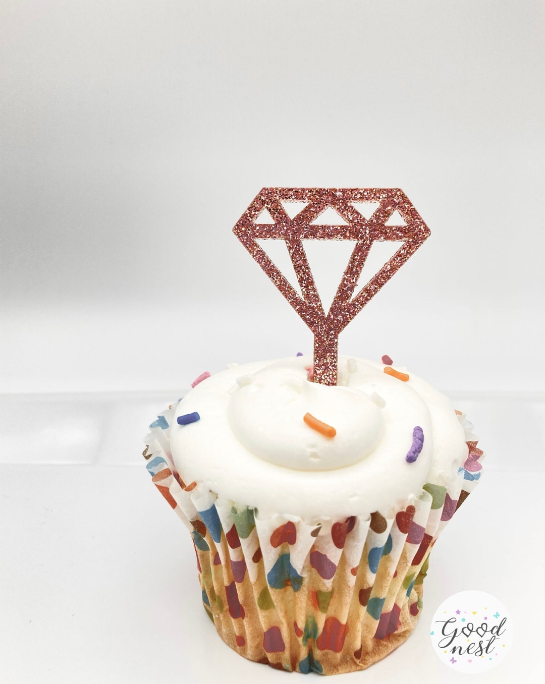 Acrylic Diamond Cupcake Topper Set of 6 or 12 Diamond Topper - Etsy