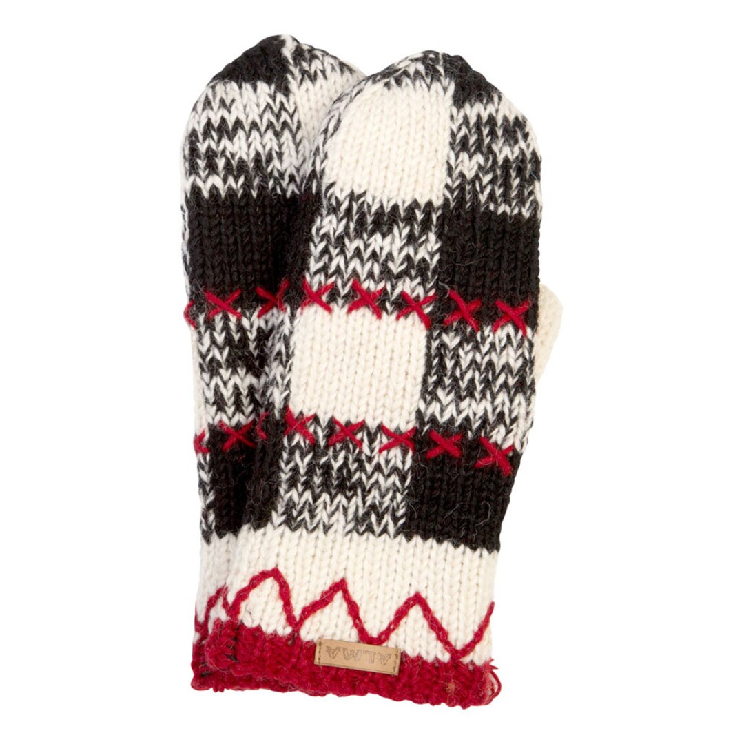 100% Lamb Wool Plaid Cross Stitched Embroidered Handmade Winter Fleece ...