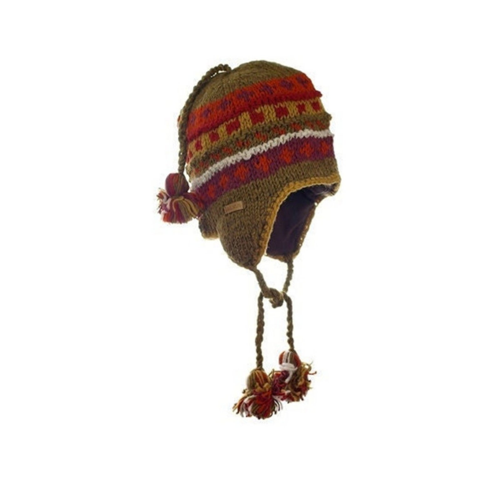 100% Lamb Wool Striped Unisex Winter Fleece Lined Peruvian Hat - Etsy