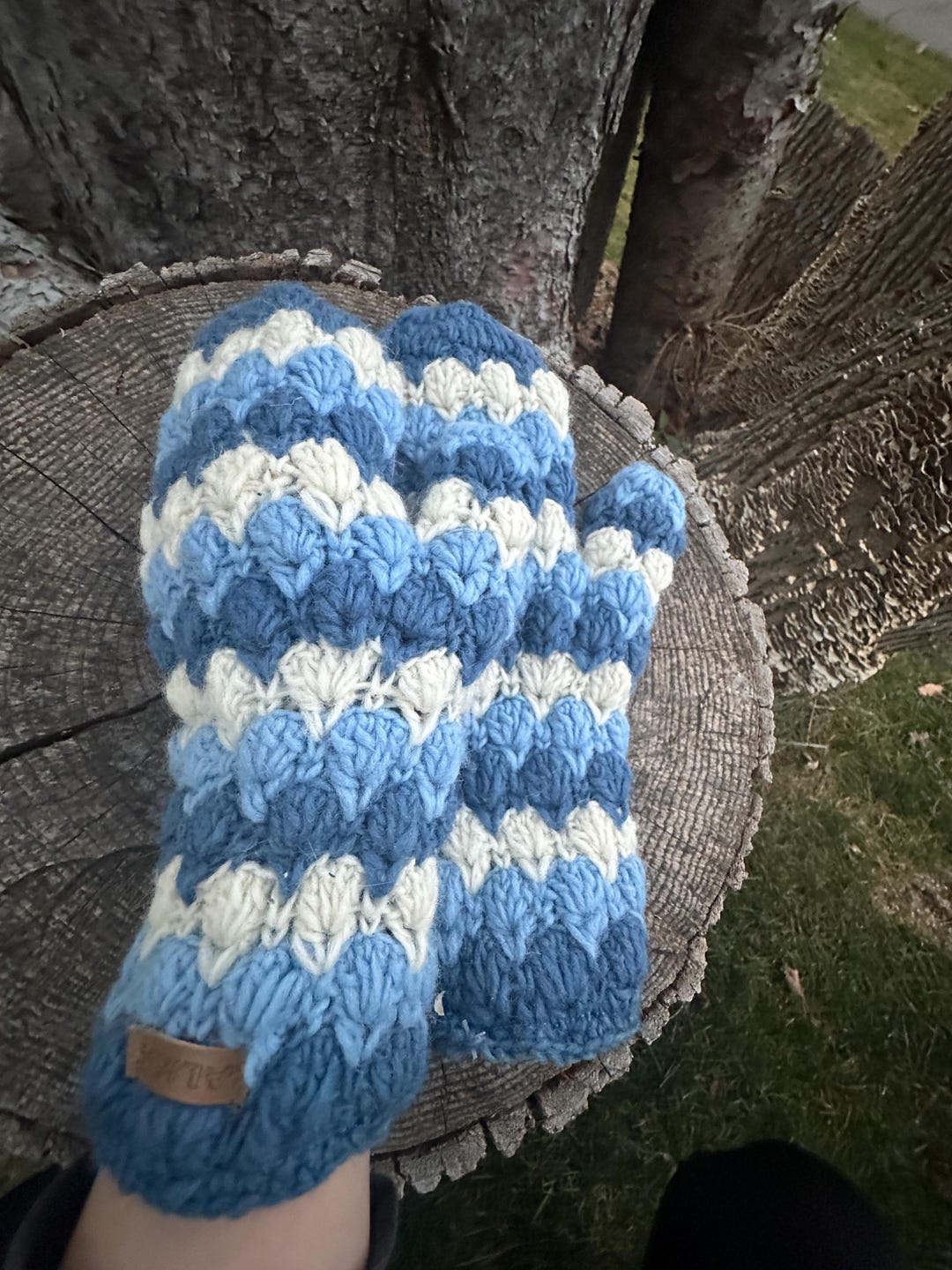 100% Lamb Wool - Unisex Mittens - Hand Knitted Gloves - Fleece Lined ...