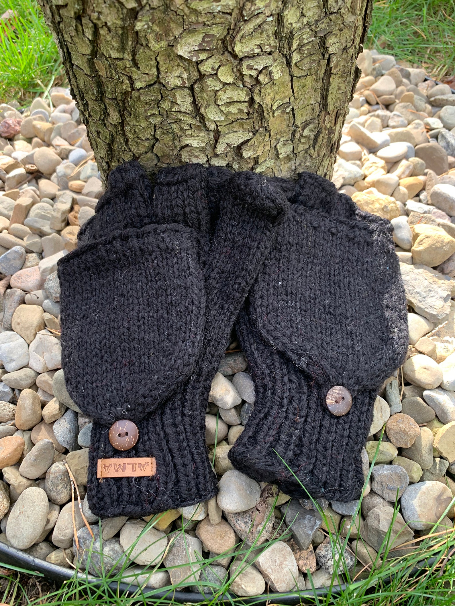 Hand Knit Wool Flip Mittens: Fleece Lined Convertible Gloves - Etsy