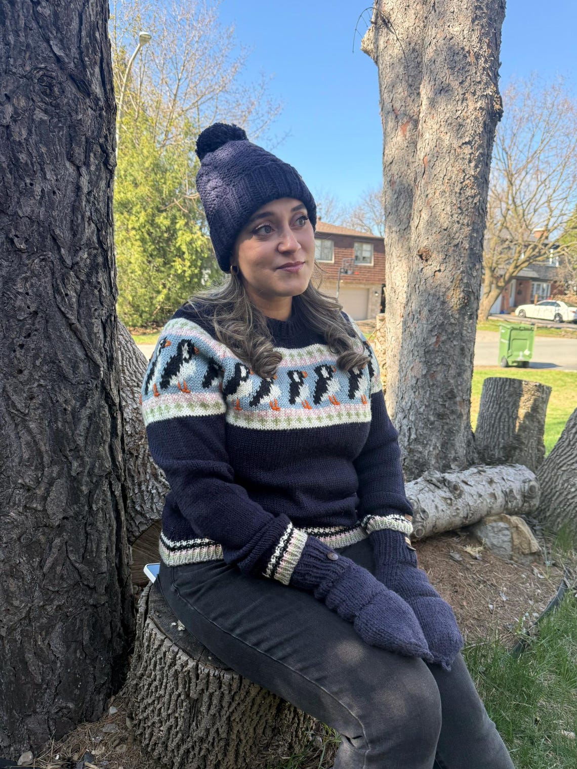 Handknit Wool Puffin Sweater: Women's Cozy Winter Jumper, Fair Trade - Etsy