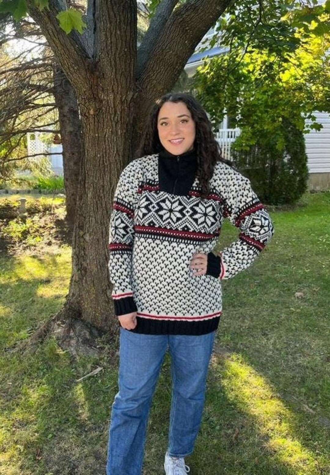 100% Genuine Lamb Wool Snow Flakes Norwegian Design Unined Handmade ...