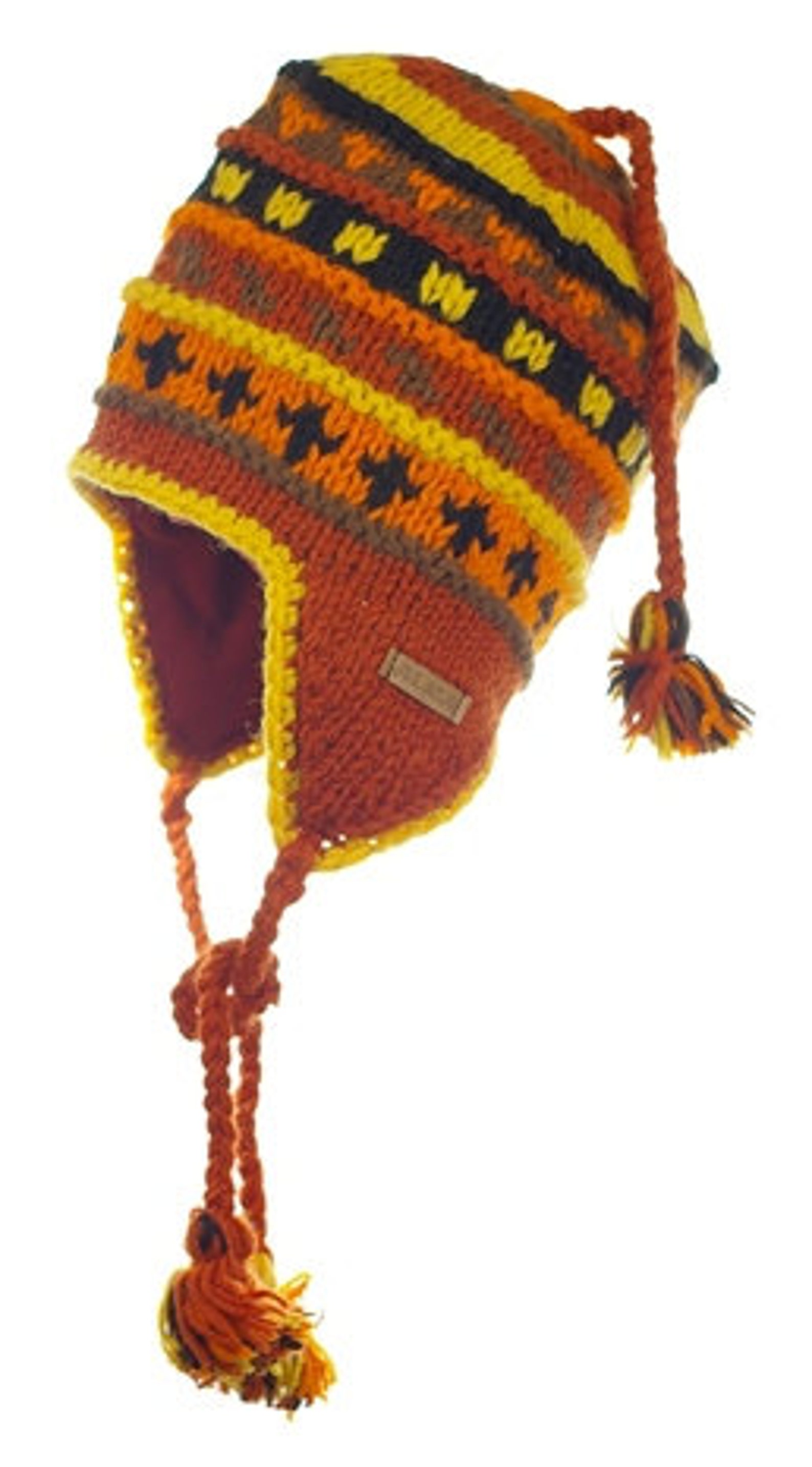 100% Lamb Wool Striped Unisex Winter Fleece Lined Peruvian Hat - Etsy