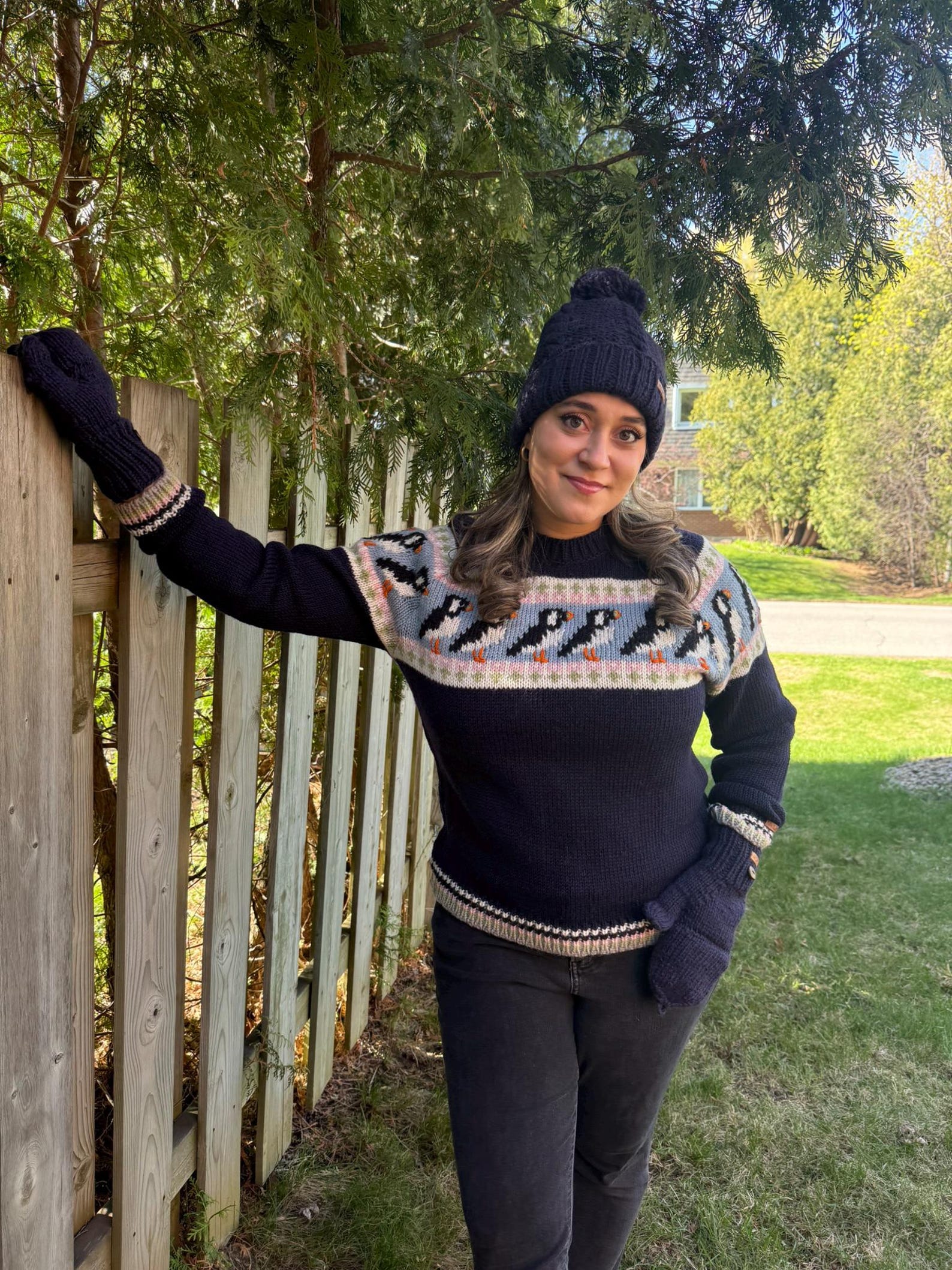 Handknit Wool Puffin Sweater: Women's Cozy Winter Jumper, Fair Trade - Etsy