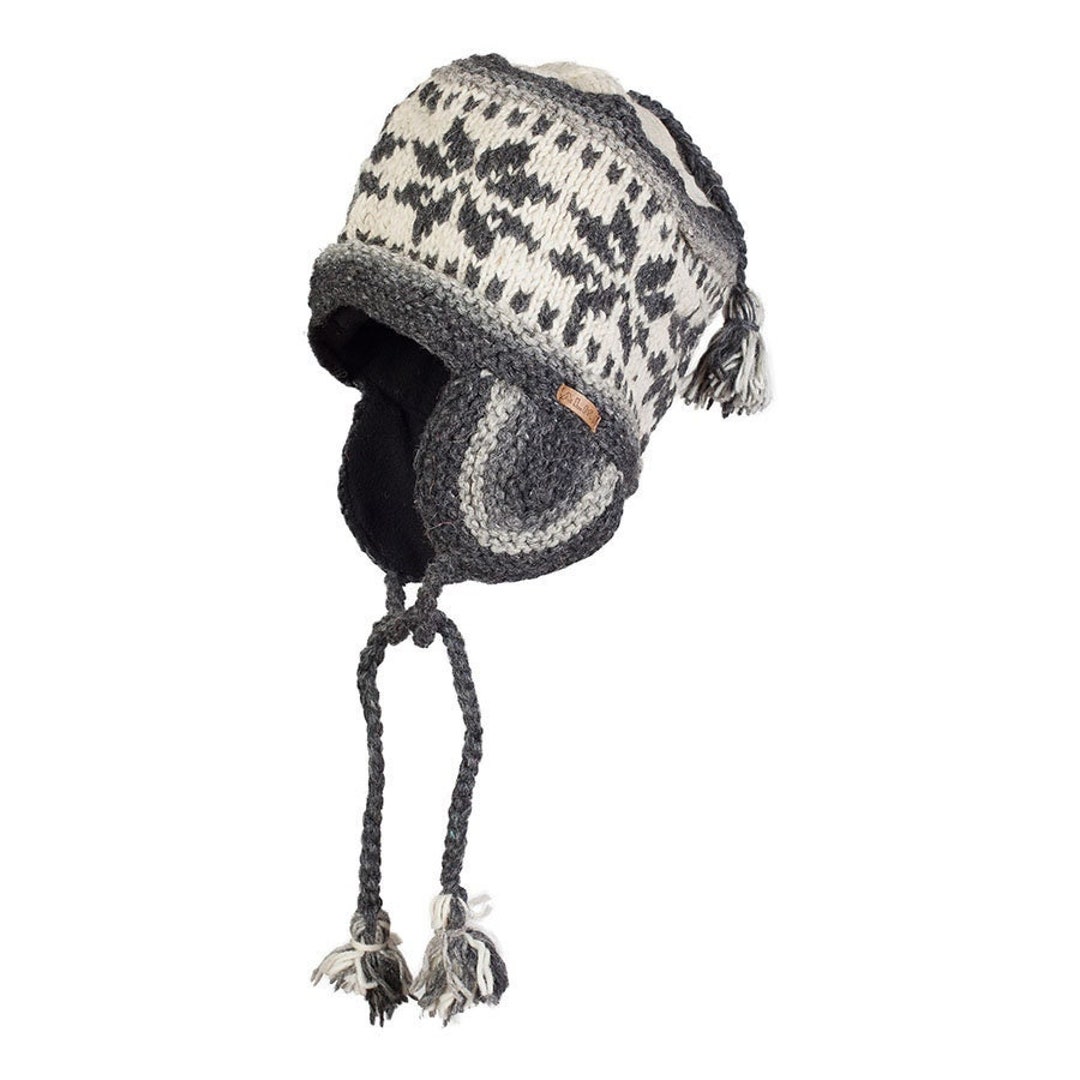 Lamb Wool Nordic Tuque: Fleece Lined Winter Earflap Hat, Scandinavian ...