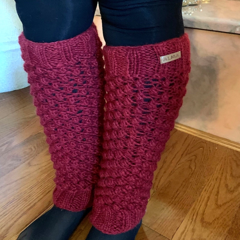 Leg Warmer Maroon - Etsy