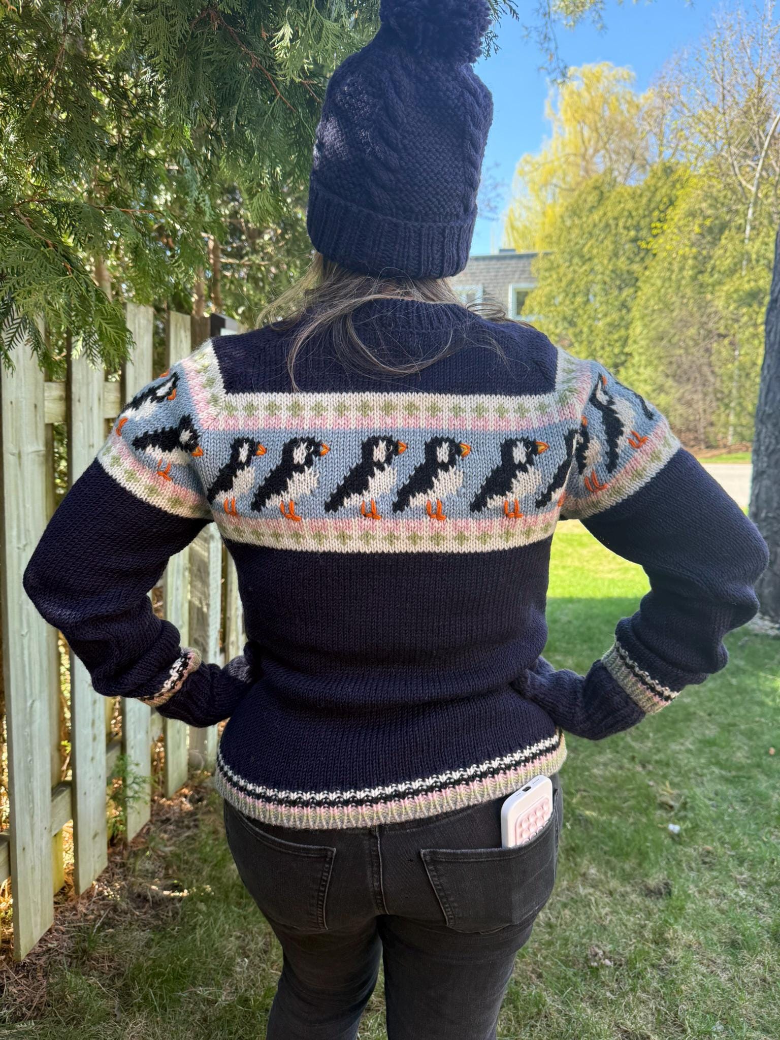 Handknit Wool Puffin Sweater: Women's Cozy Winter Jumper, Fair Trade - Etsy
