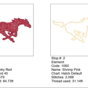 MUSTANG - Embroidery Digitizing - Emb Files - Pes Exp - Digital Files ...