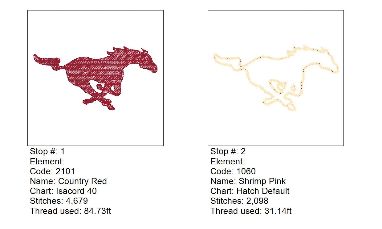 MUSTANG - Embroidery Digitizing - Emb Files - Pes Exp - Digital Files ...
