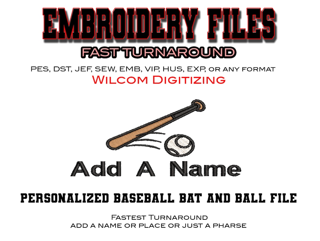 Custom Baseball Bat and Ball - Add Your Text - File Converting - SVG ...