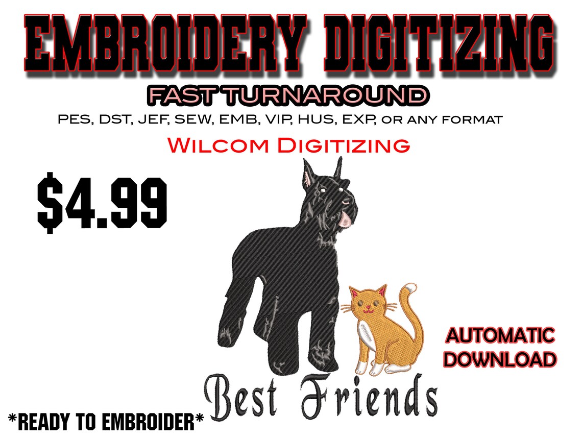 Best Friend Cat and Dog - Embroidery Digitizing - Emb Files - Pes Exp ...