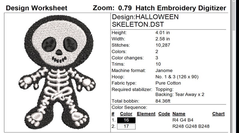 Cute Halloween Skeleton - Embroidery Digitizing - Emb Files - Pes Exp ...