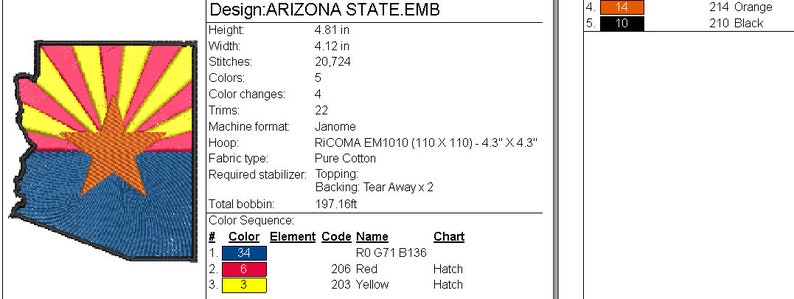 ARIZONA STATE DST File - Embroidery Digitizing - Emb Files - Pes Exp ...